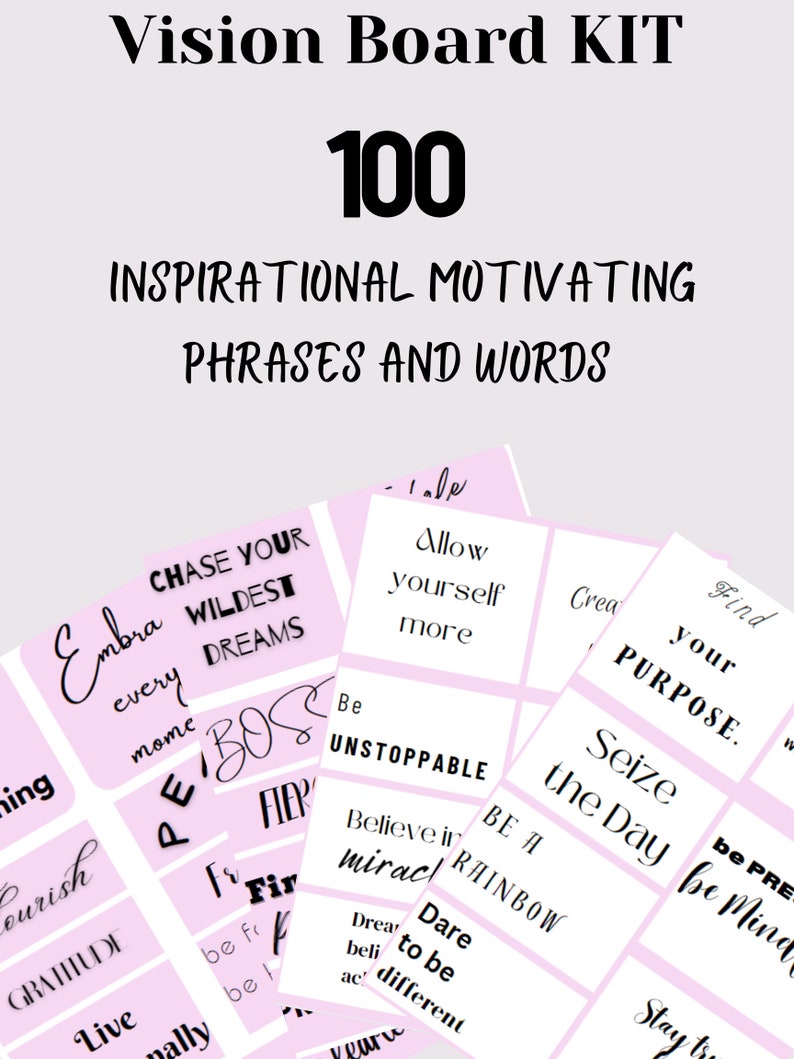 Vision Board| Printable 2024 Vision Board| Motivational Quotes ...