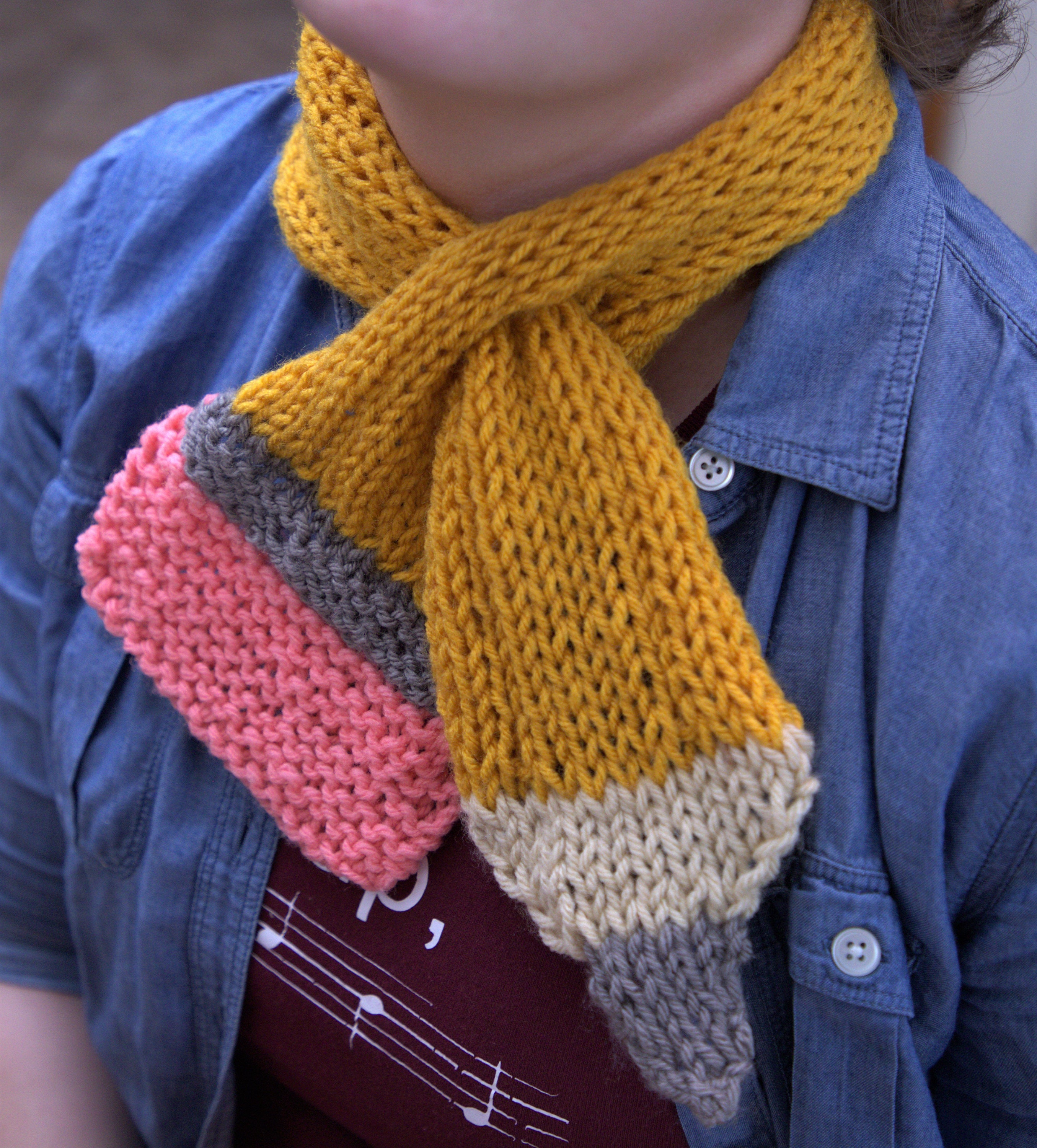 Pencil Keyhole Scarflette Knit Pattern - Etsy Norway