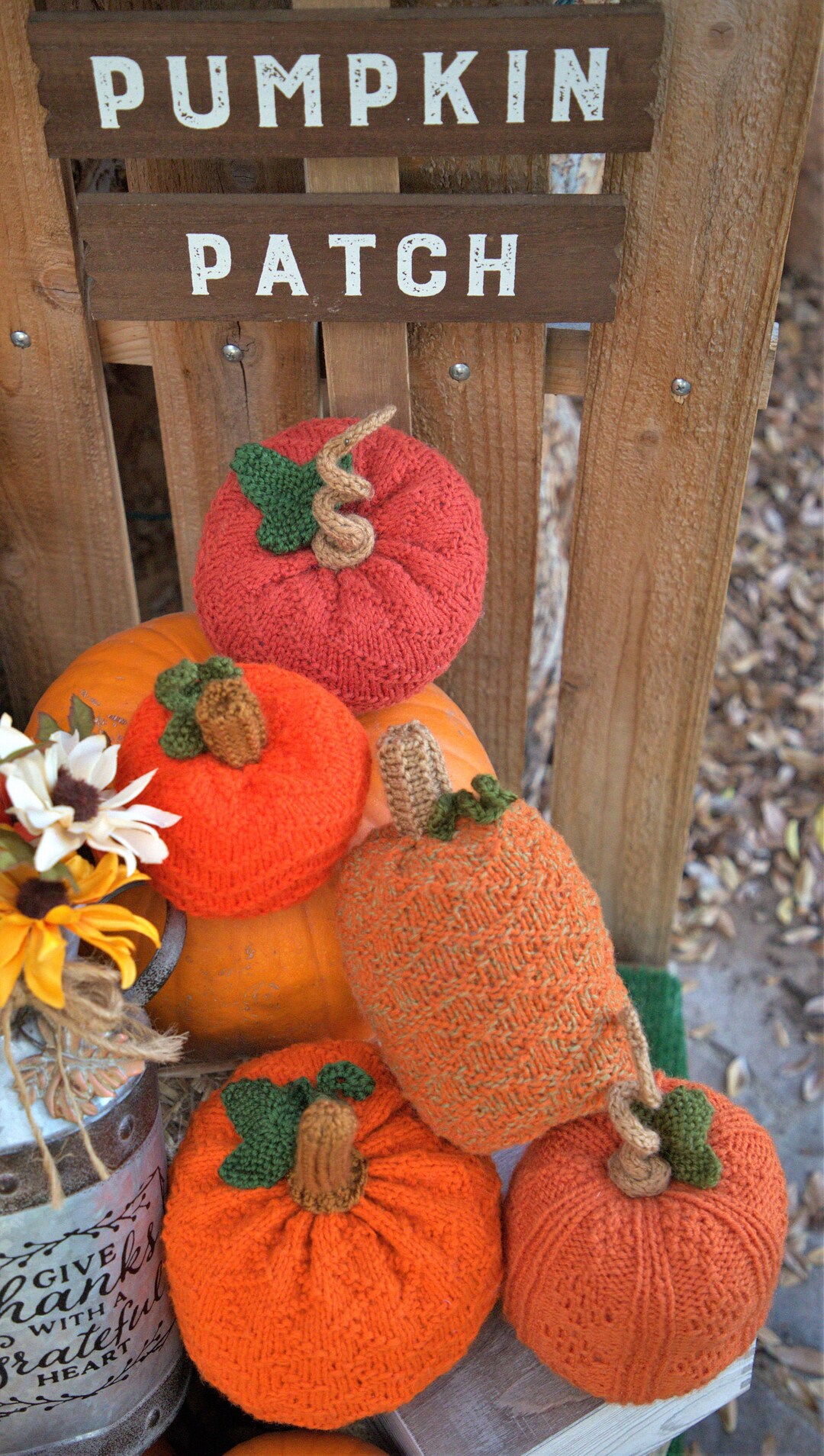Knitting Pattern for Five Decorative Pumpkins (halloween, Fall, Orange ...
