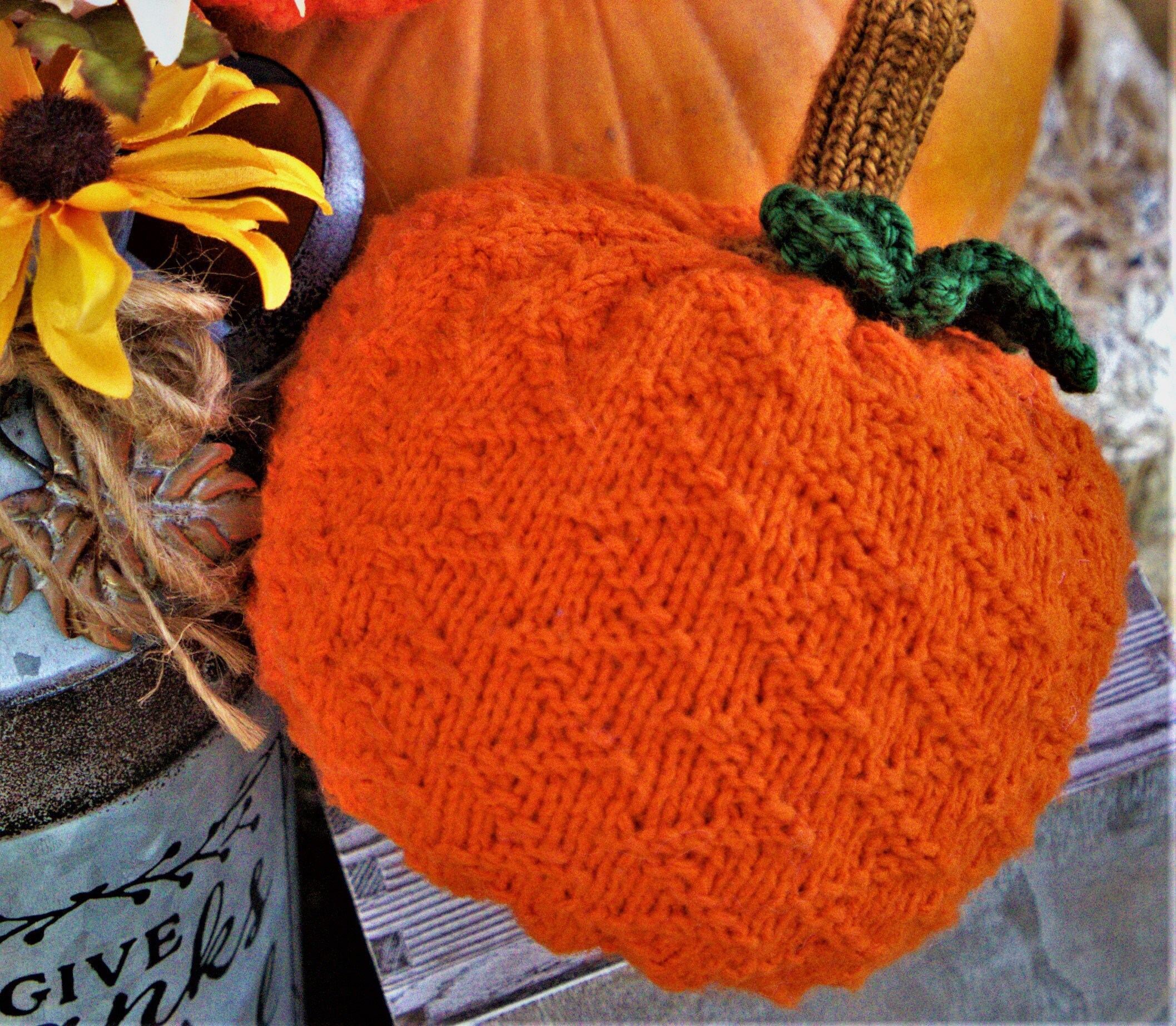 Knitting Pattern for Five Decorative Pumpkins (halloween, Fall, Orange ...