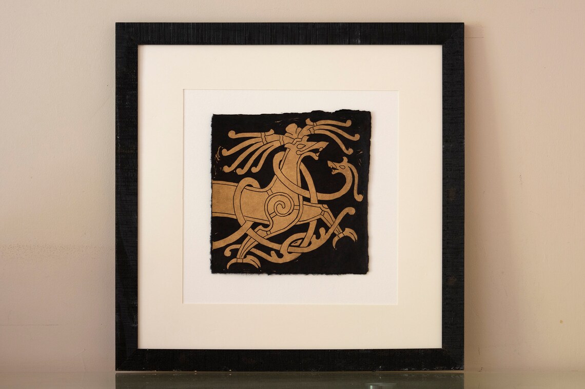 Norse Art Norse Decor Celtic Wall Art Ringerike Style Deer - Etsy