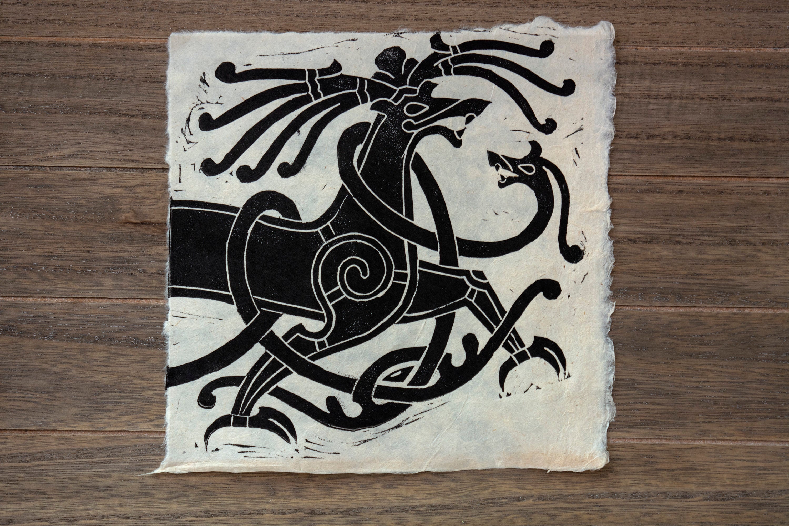 Norse Art Norse Decor Celtic Wall Art Ringerike Style Deer - Etsy