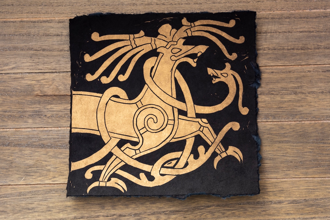 Norse Art, Norse Decor, Celtic Wall Art, Ringerike Style, Deer and ...