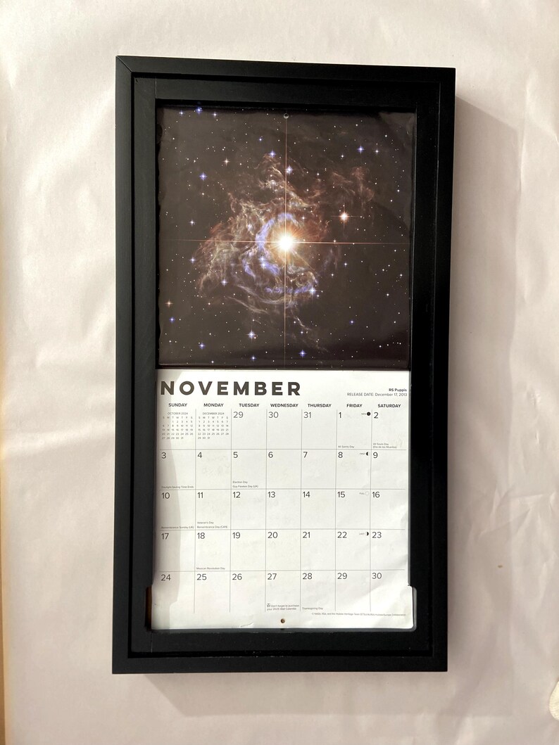 Wooden Calendar Frame Front Loading Wall Calendar Holder Display Decor ...