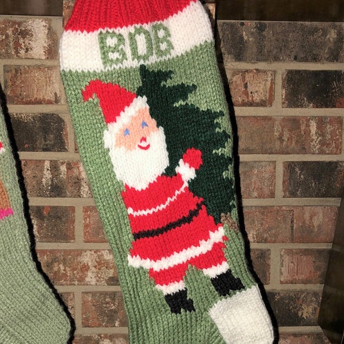 Knitted Christmas Stocking Pattern santa's - Etsy