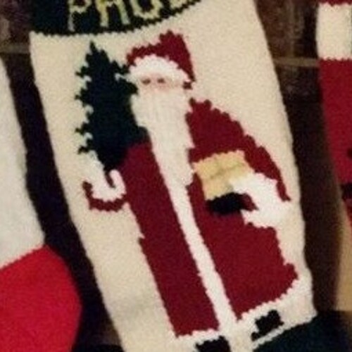 Vintage Knit Christmas Stocking Pattern Santa Claus Teddy Bear - Etsy