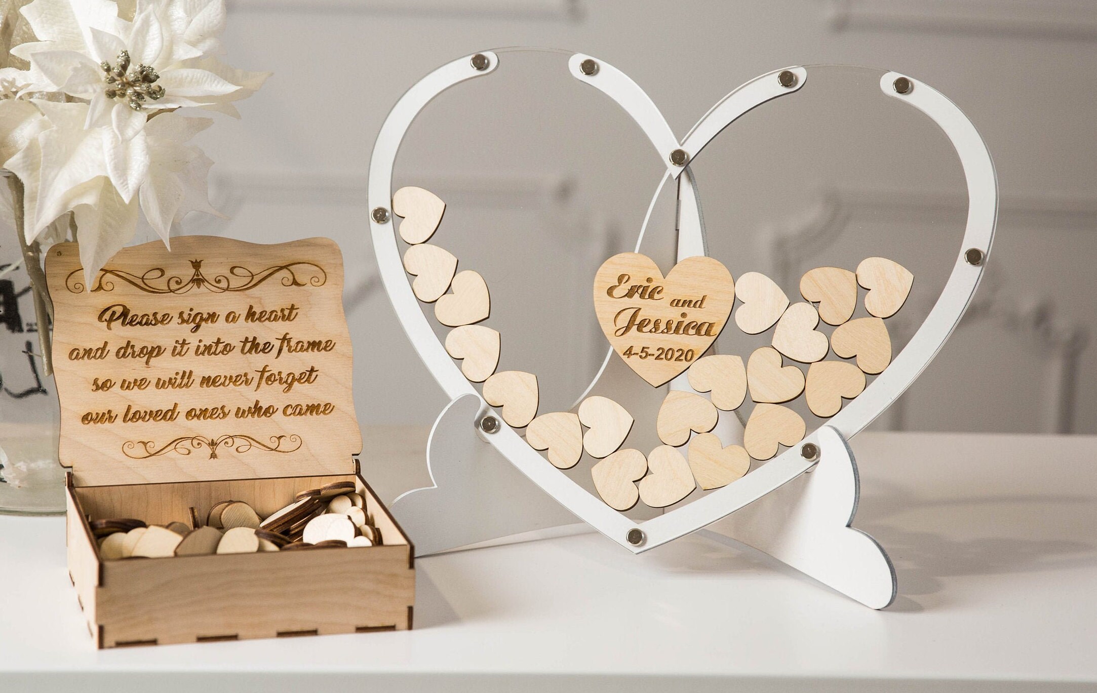 Transparent Wedding Guest Book Heart Guest Book Alternative - Etsy
