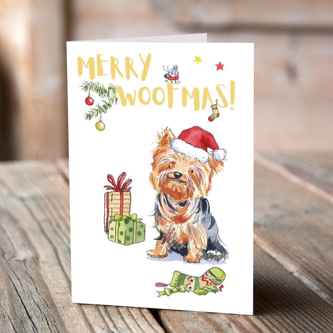 Yorkshire Terrier Christmas Card - Etsy