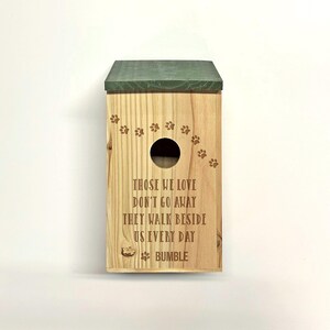 Personalised Pet Memorial Bird Box – Custom Engraved Wooden Birdhouse ...