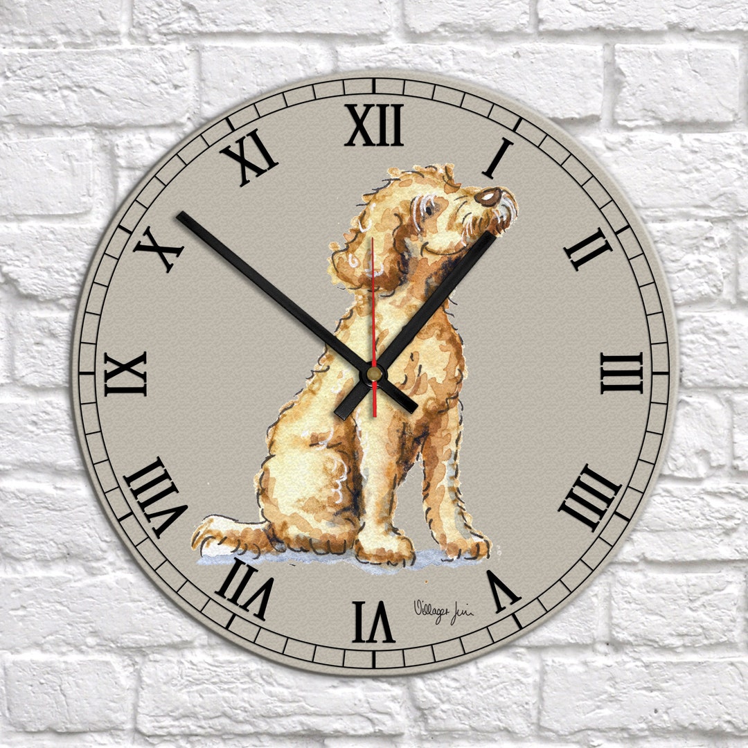 Labradoodle Yellow Clock - Etsy