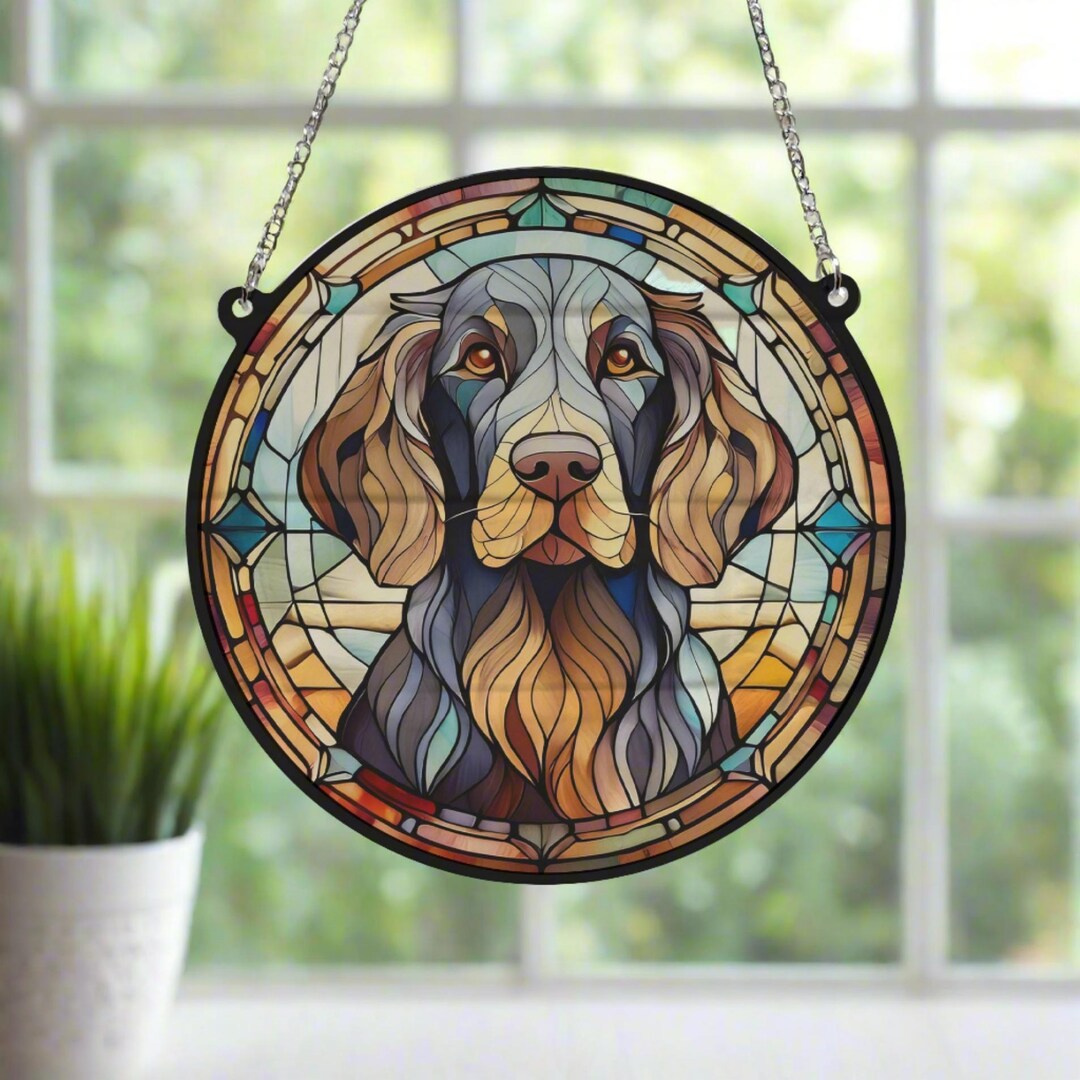 English Setter Stained Glass Effect Suncatcher - Etsy
