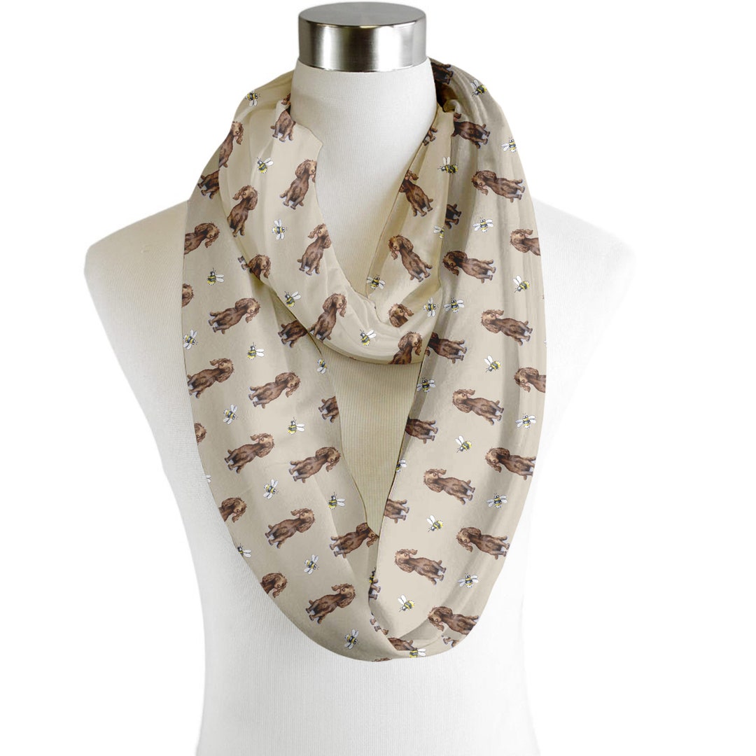 Cocker Spaniel Working Liver Chiffon Scarf - Etsy UK