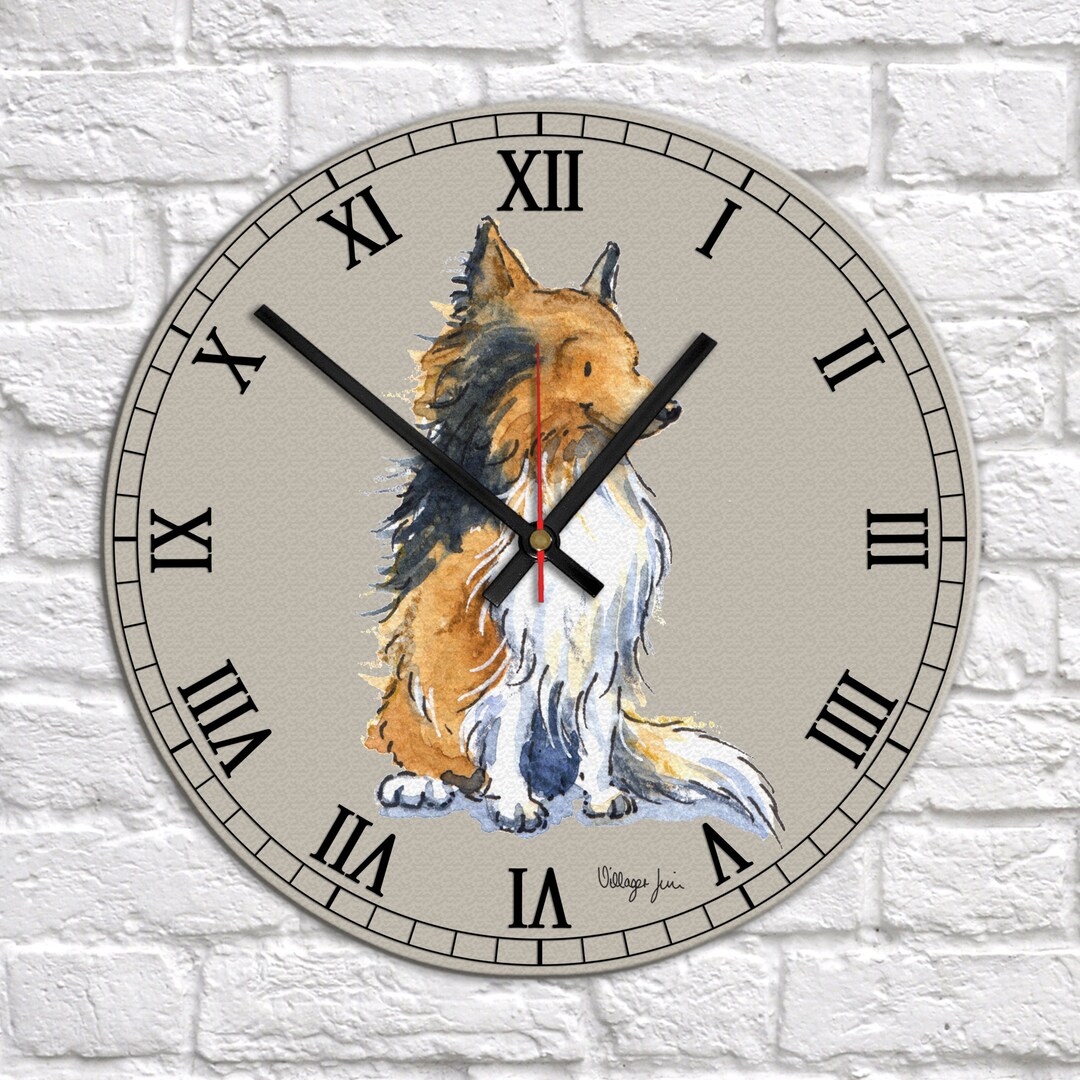 Sheltie Clock - Etsy