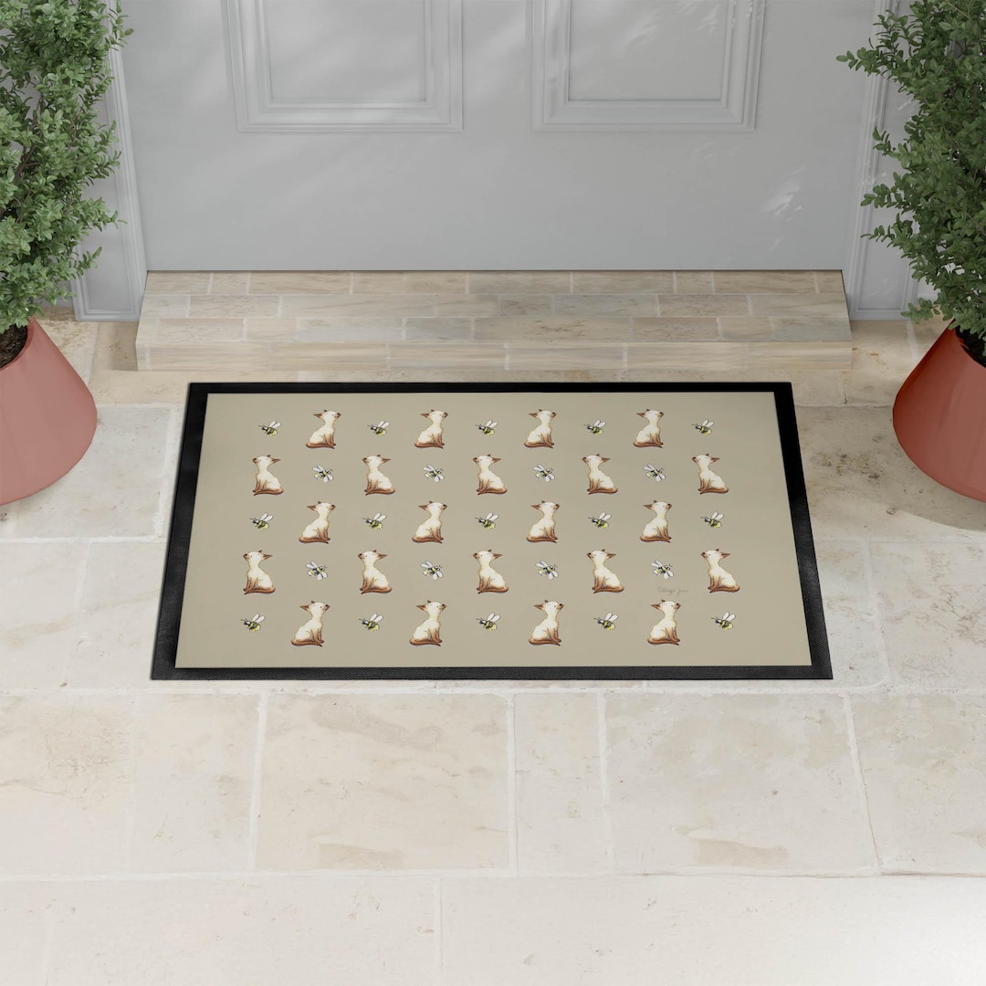 Siamese Cat Pattern Door Mat - Etsy