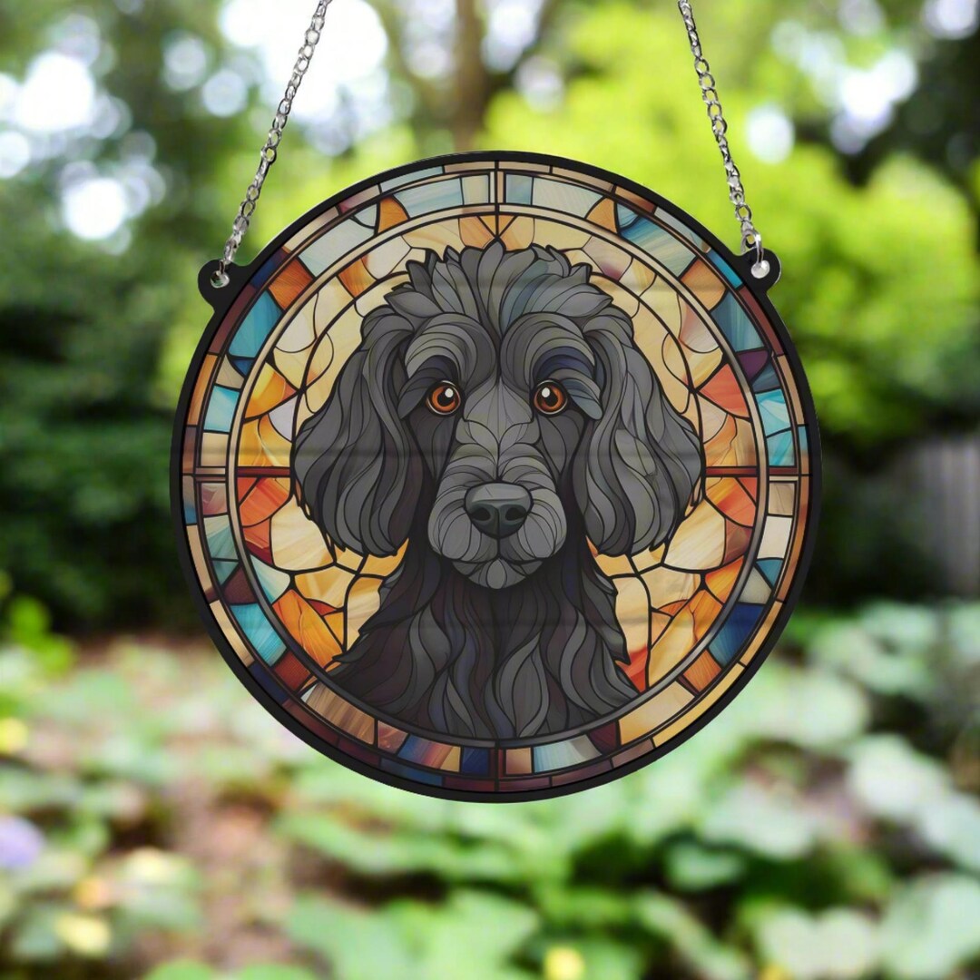 Poodle Stained Glass Effect Suncatcher - Etsy
