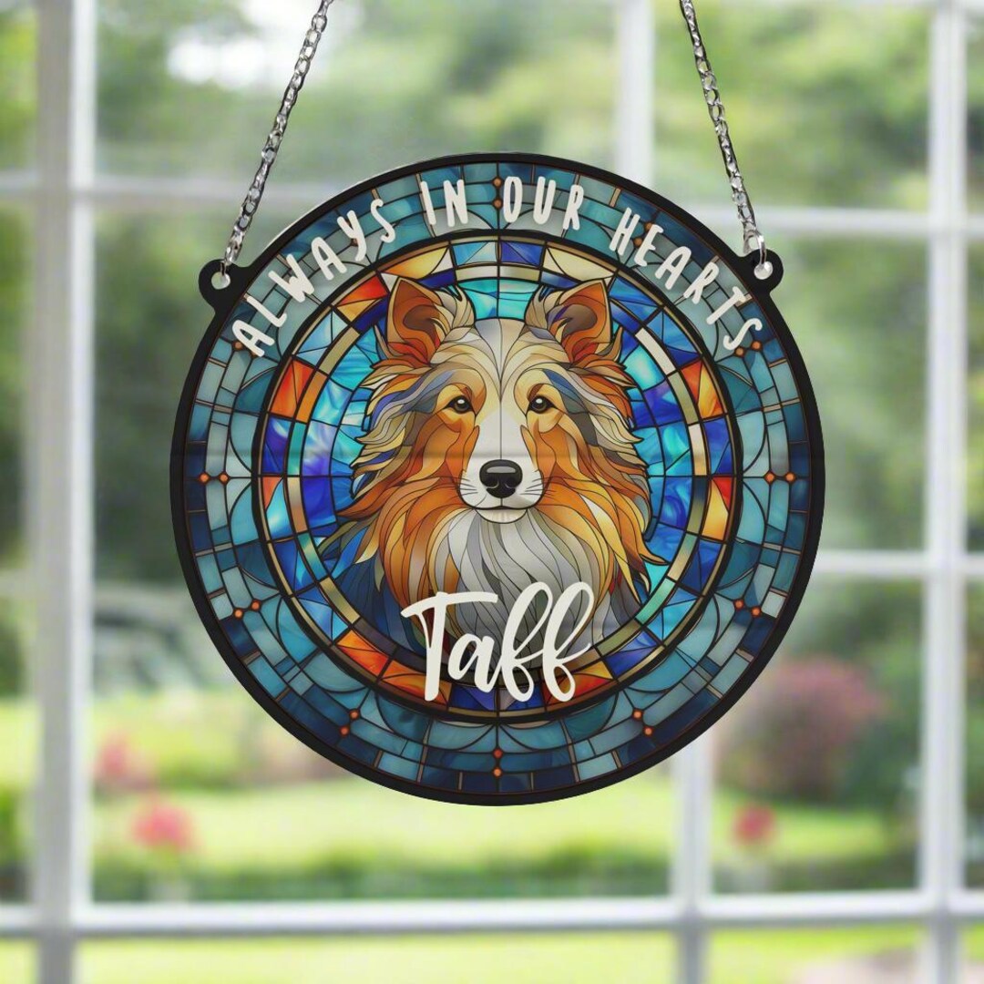 Sheltie Memorial Stained Glass Effect Suncatcher - Etsy