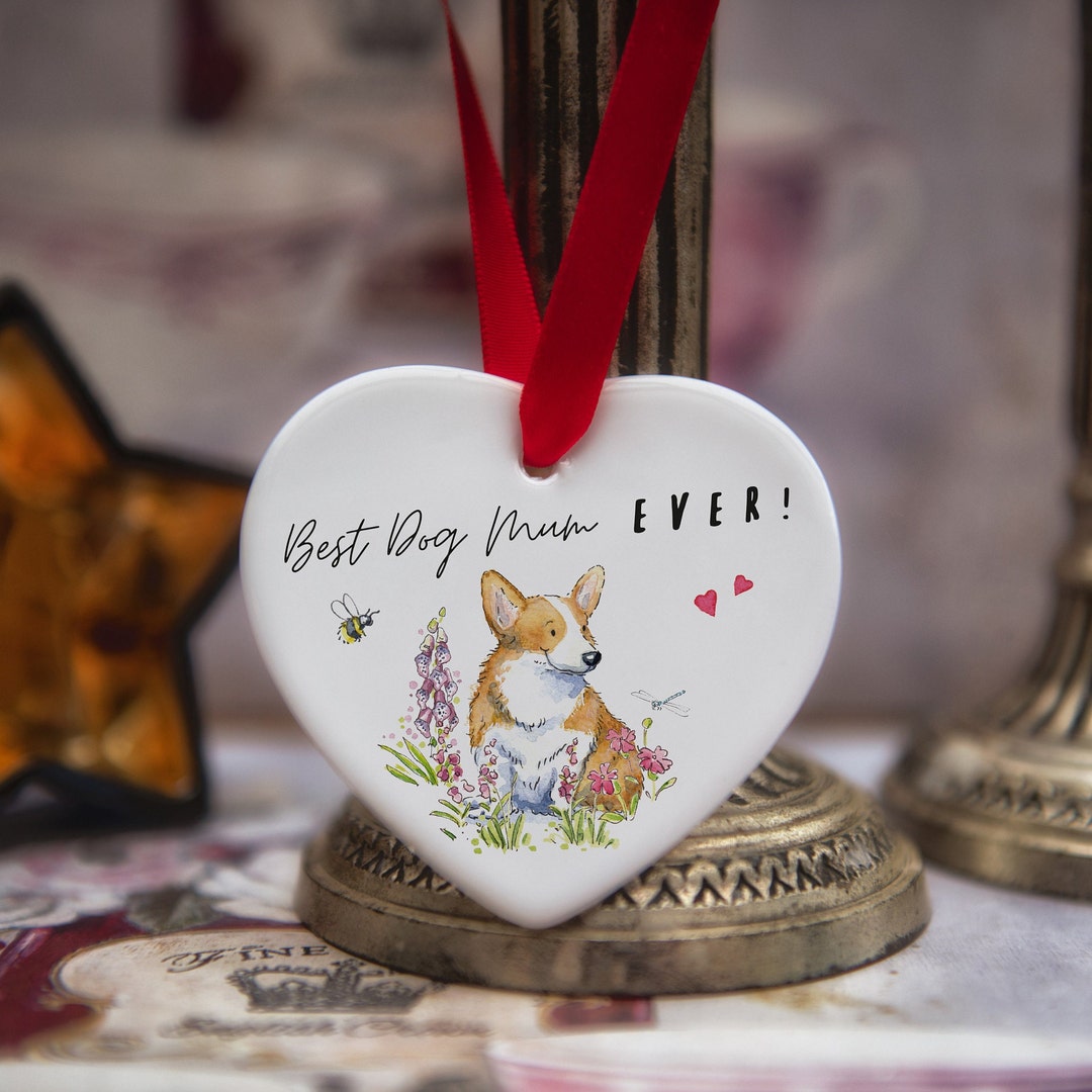 Best Dog Mum Corgi Ceramic Heart - Etsy