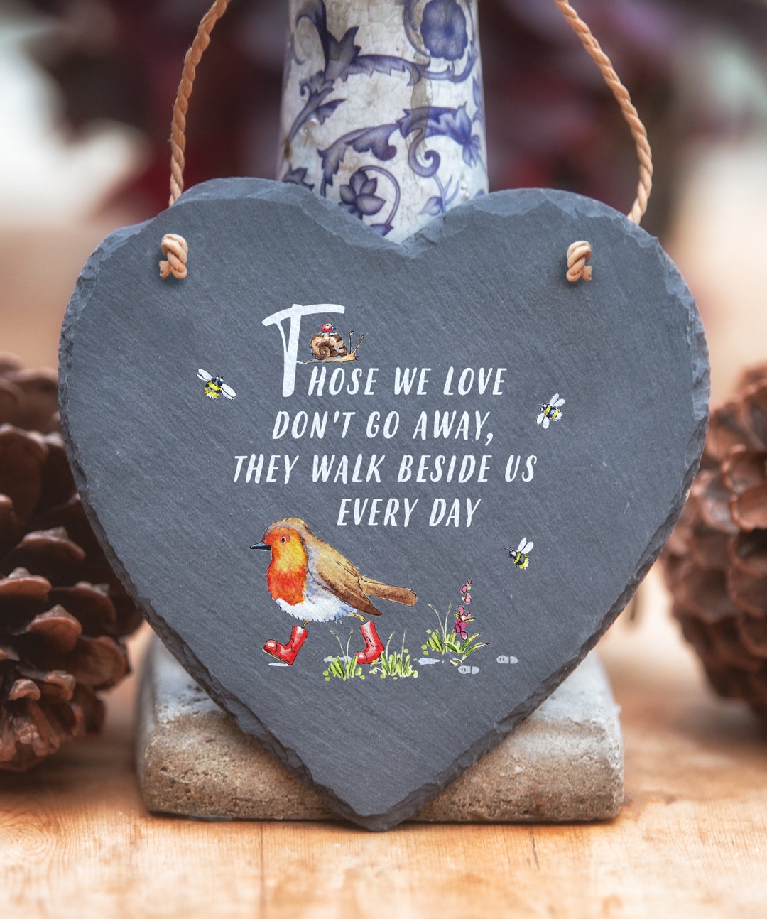 Those We Love Slate Heart - Etsy UK