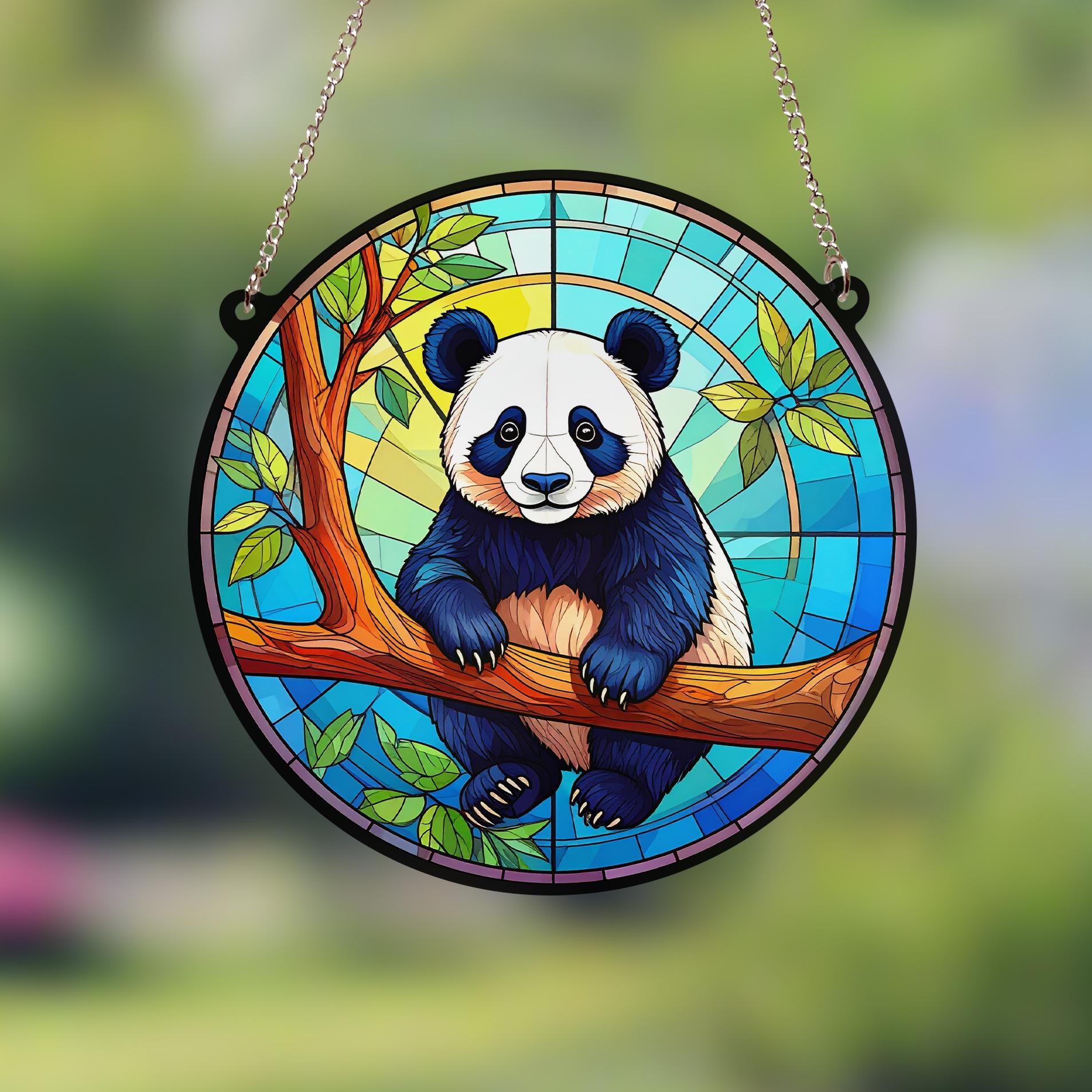 Panda Stained Glass Effect Suncatcher - Etsy