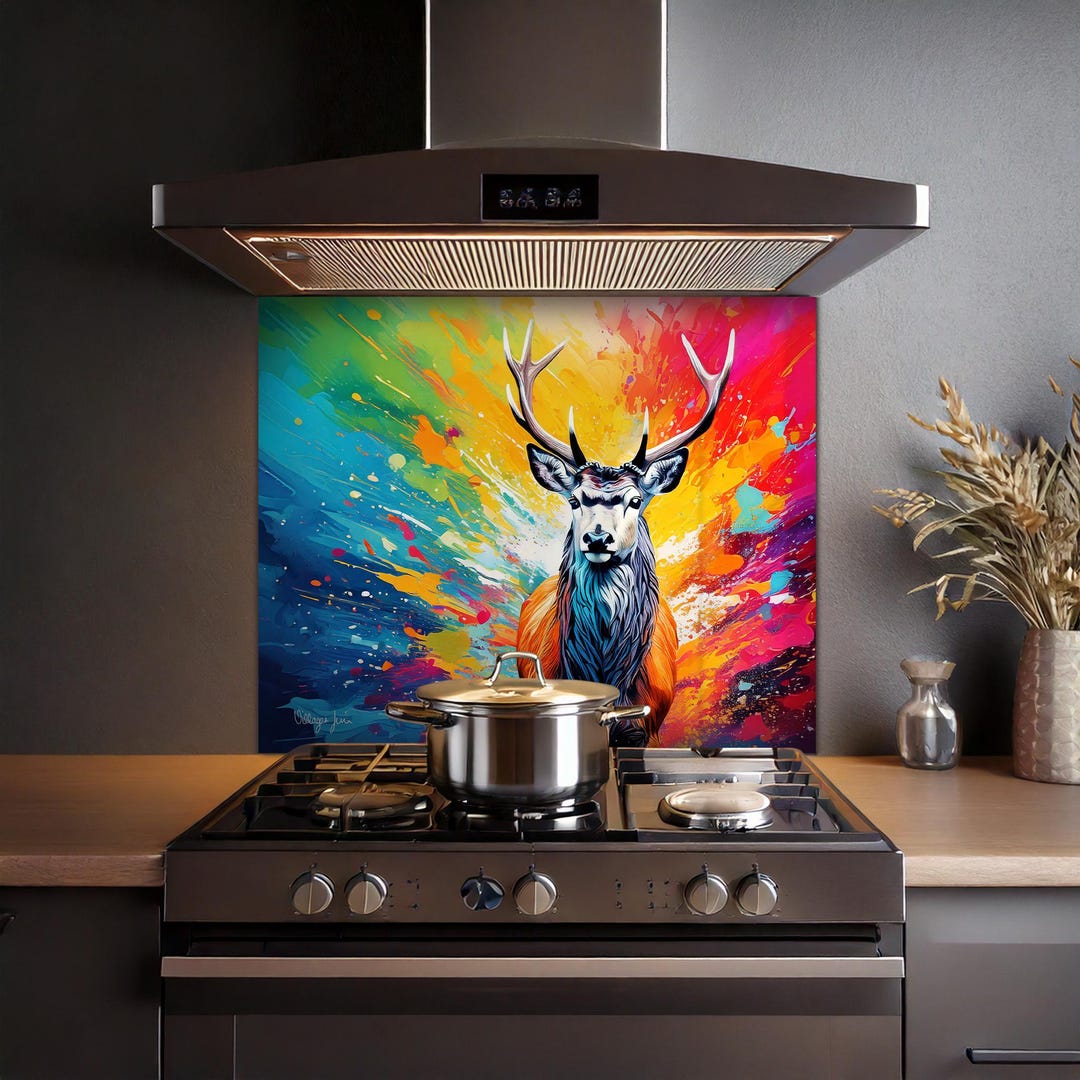 Stag in the Woods Art Splashback - Etsy