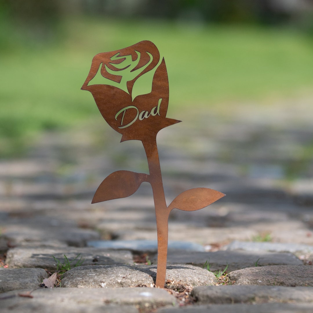 Dad Rose - Rustic Garden Sculpture - Etsy UK
