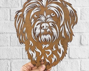 Cockapoo Dog Rustic Metal Garden Art Sculpture / Garden | Etsy