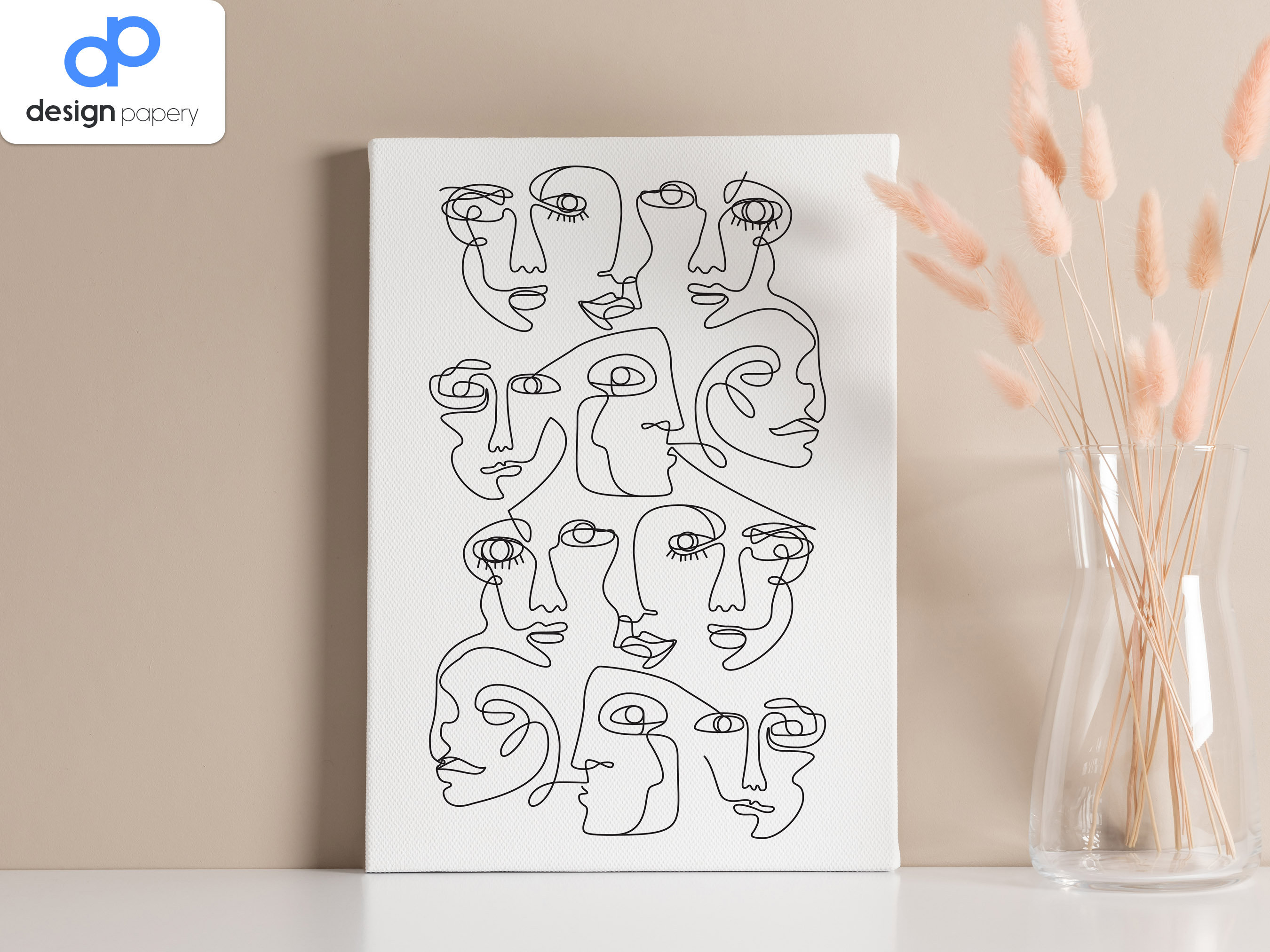 Abstract Faces Line Art Abstract Face Abstract Line Art One - Etsy