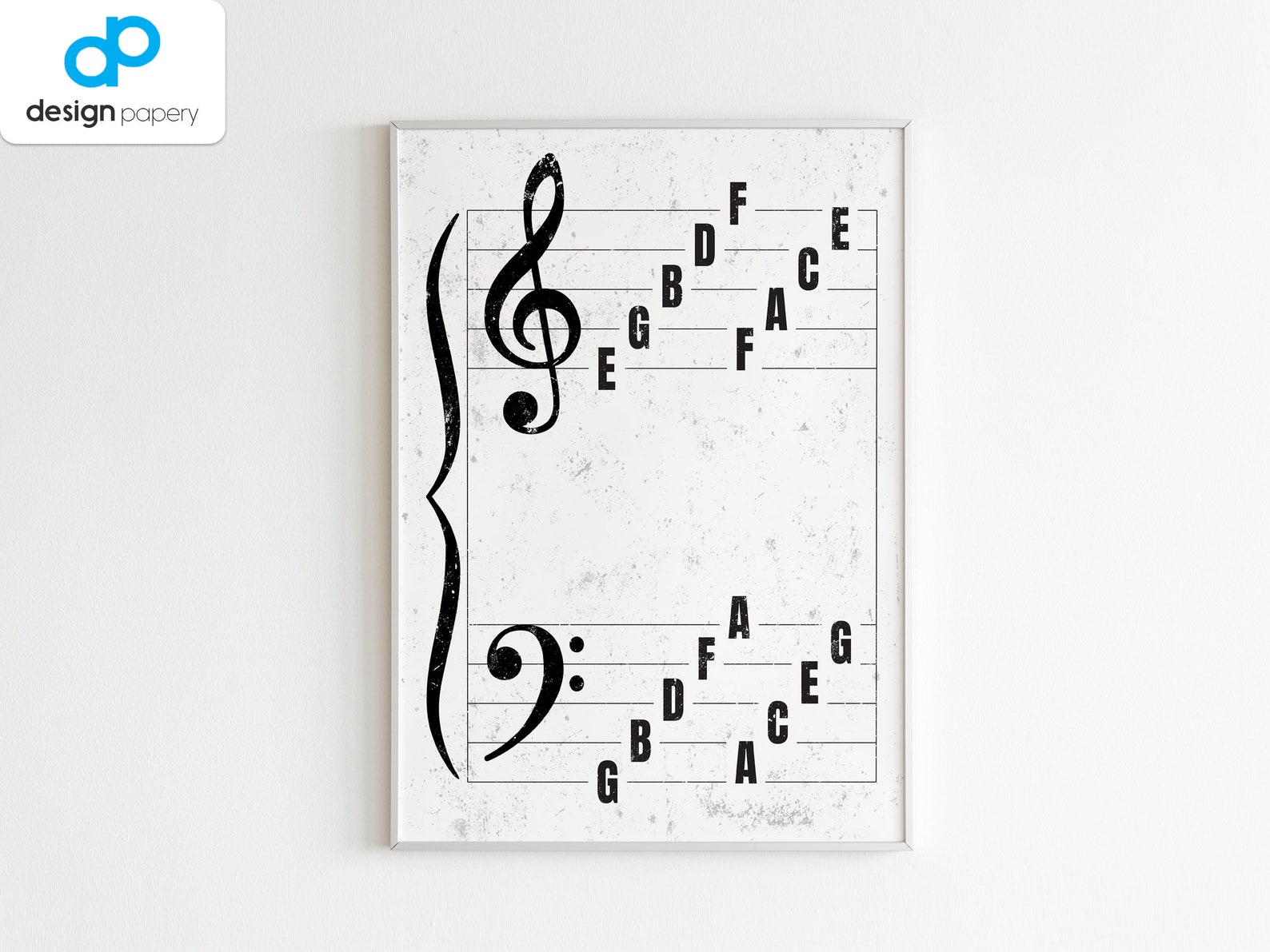 Grand Staff Poster Treble and Bass Clef Poster Music Theory - Etsy