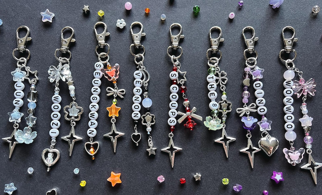 Svt Members Inspired Beaded Keychain / Keyring | Concert Accessories ...