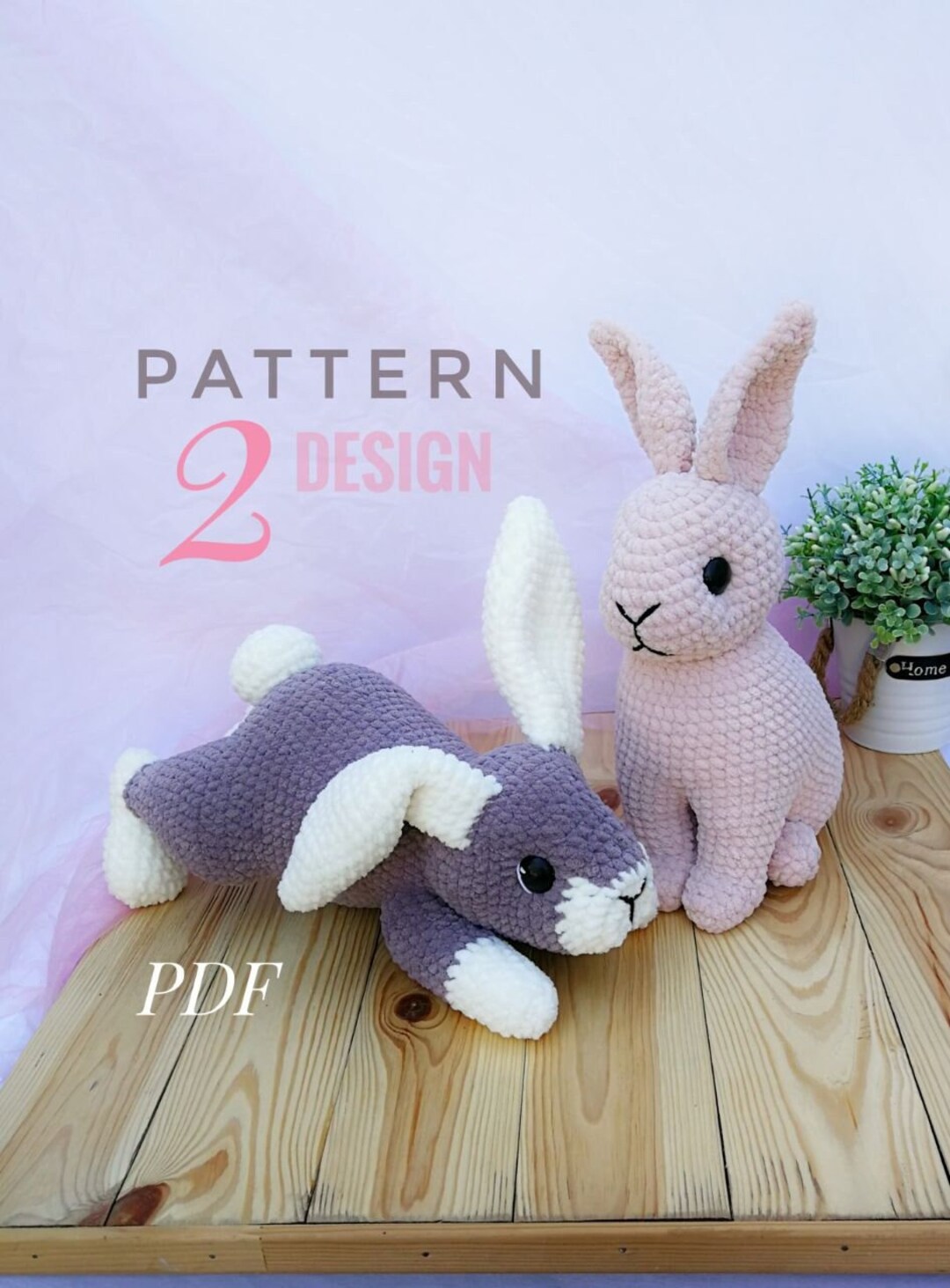 Pattern Two Designs of Big Rabbits, Crochet Pattern Bunny, Amigurumi ...