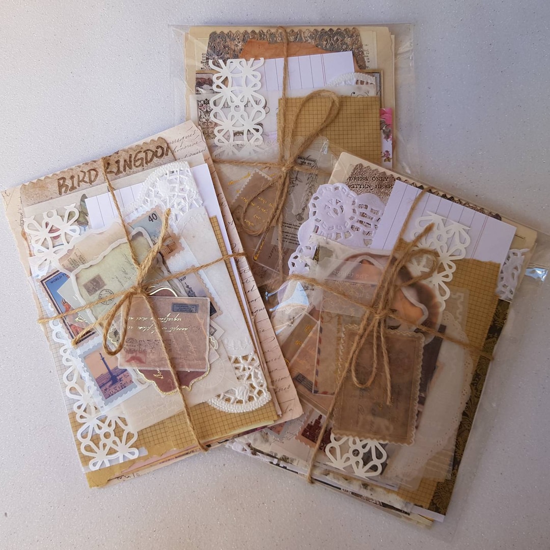 Paquete De Diario, Efímero, Diario Basura, Kit De Diario, Papel Vintage ...