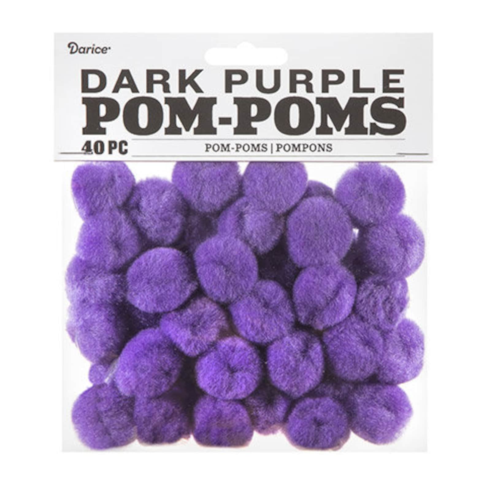 Dark Purple Pom Poms: 1 Inch 40 Pieces - Etsy