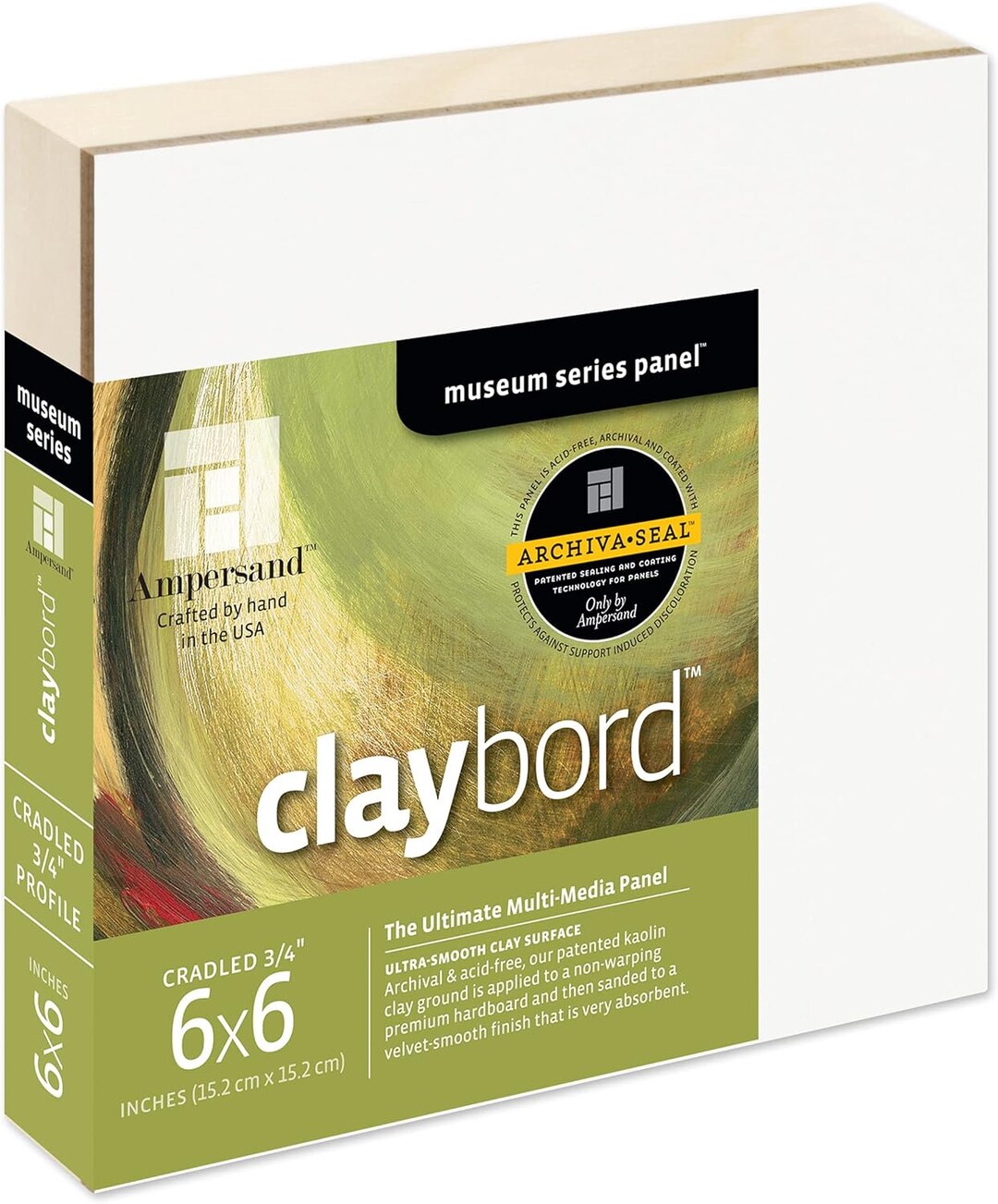 Ampersand Museum Series Claybord Panels for Paint Ink 3/4 Depth Cradled ... Ampersand Museum Series Claybord Panels for Paint Ink 3/4 Depth Cradled ...