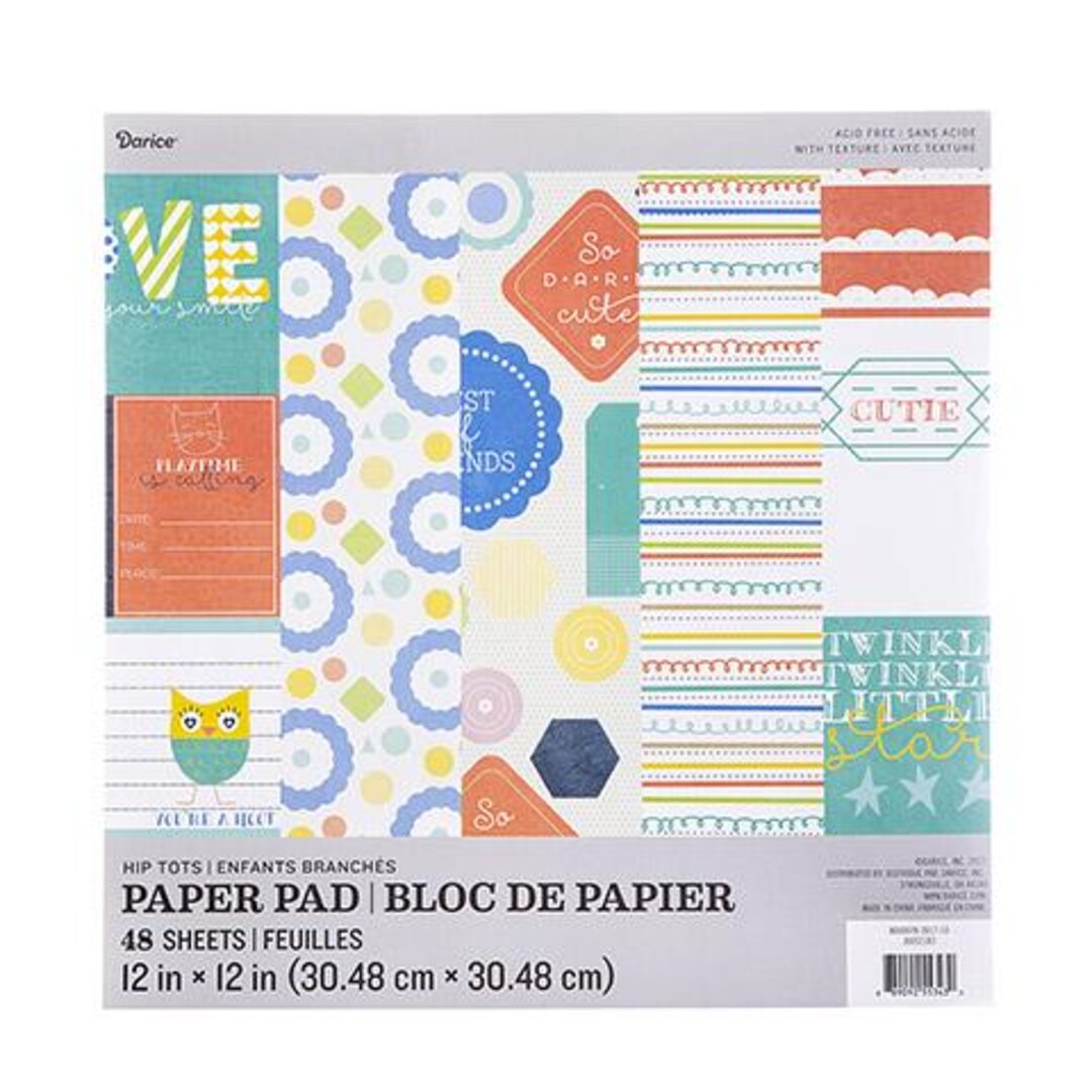 Hip Tots Themed Paper Pad: 48 Sheets, 12 X 12 Inches - Etsy