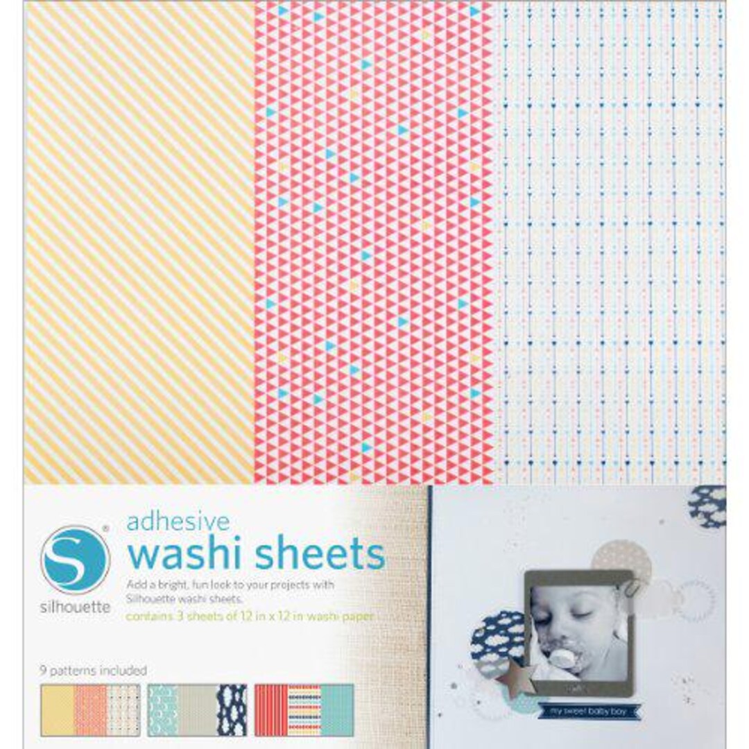 Silhouette Adhesive Patterned Washi Sheets for Scrapbooking 12-x-12 ...