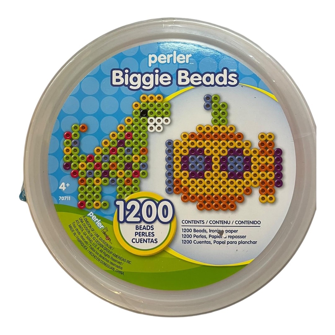 Perler 1200ct Multicolor Biggie Beads Bucket - Etsy