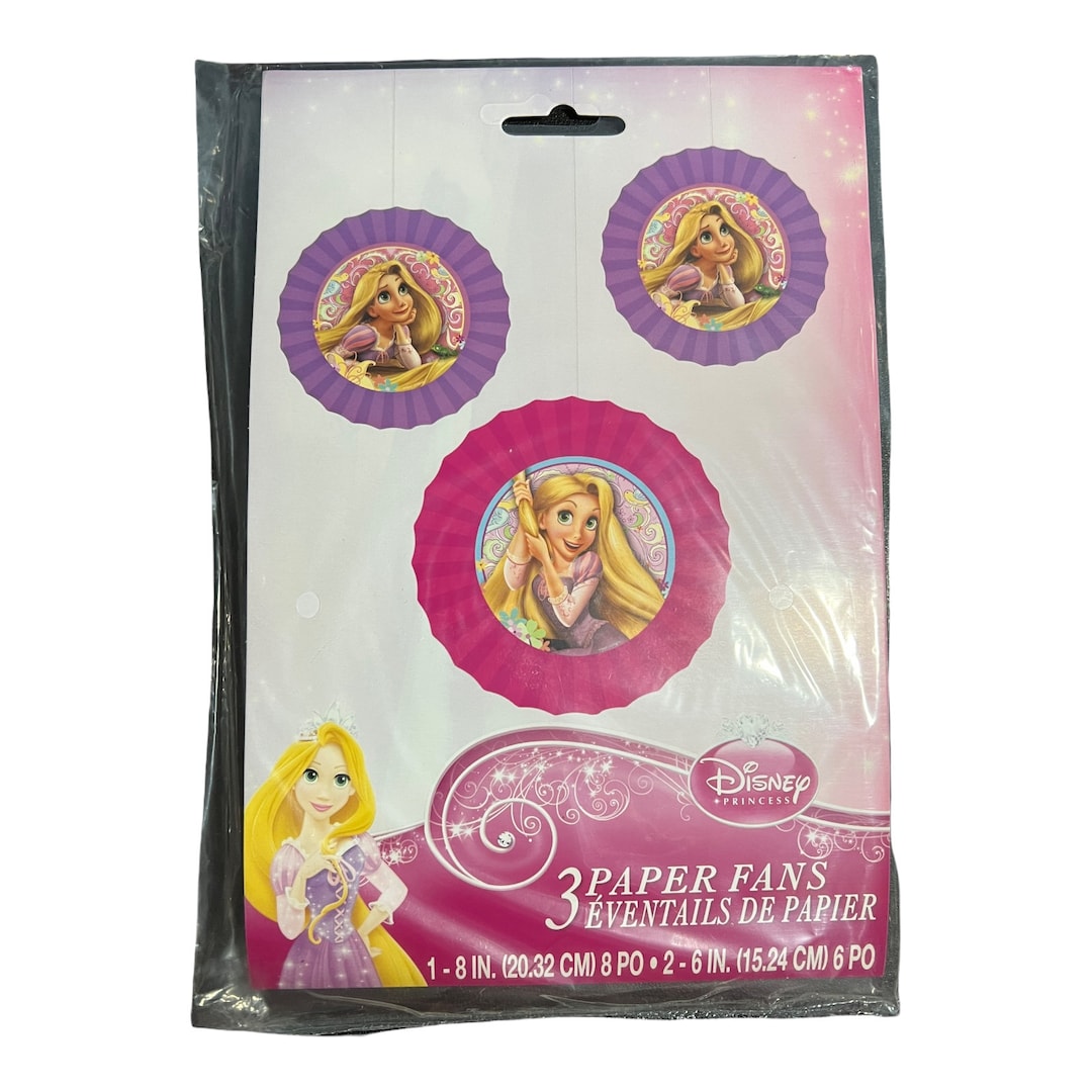 Disney Princess 3 Paper Fans Tangled Rapunzel - Etsy