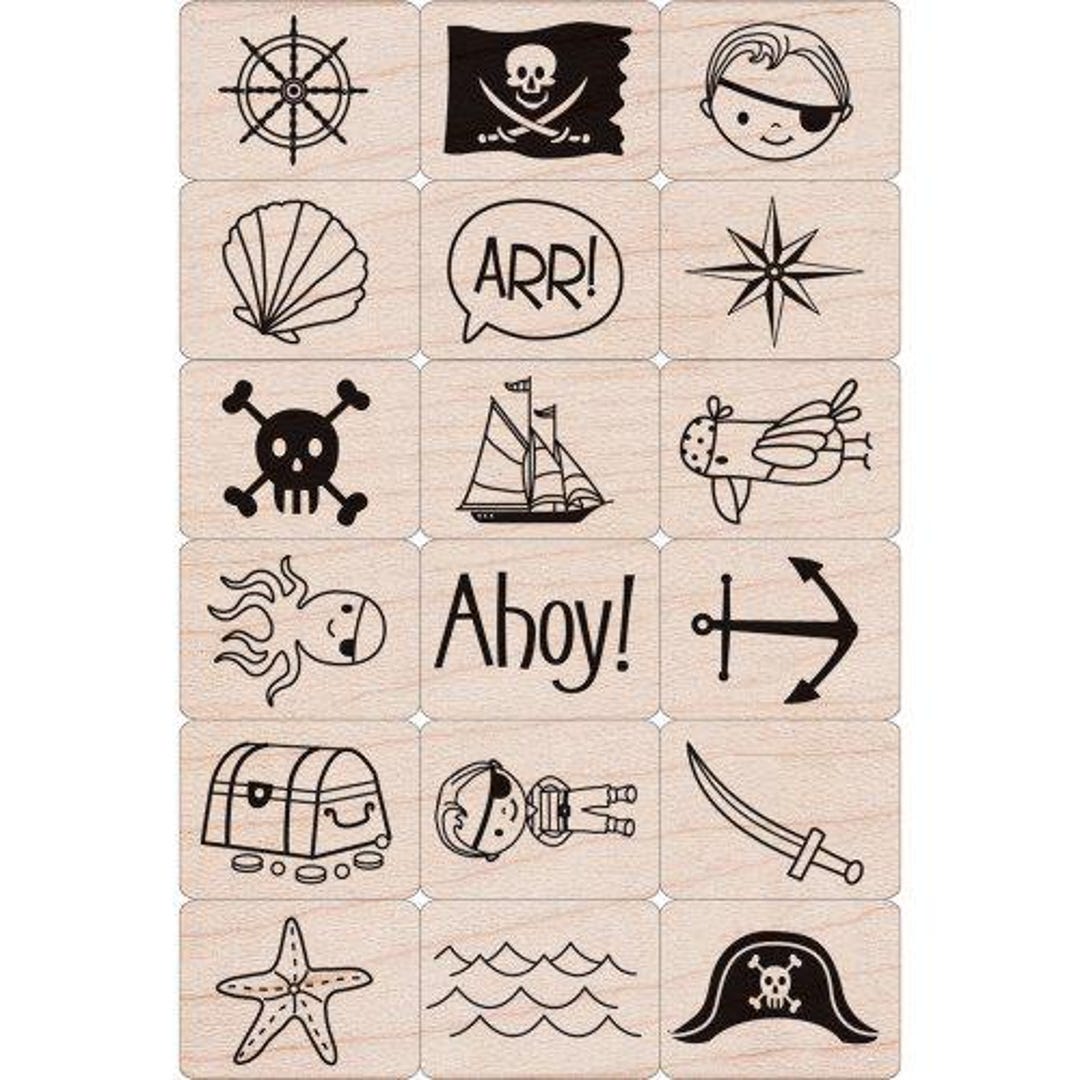 Hero Arts 18 Pirate Themed Rubber Stamps Plus Ink - Etsy