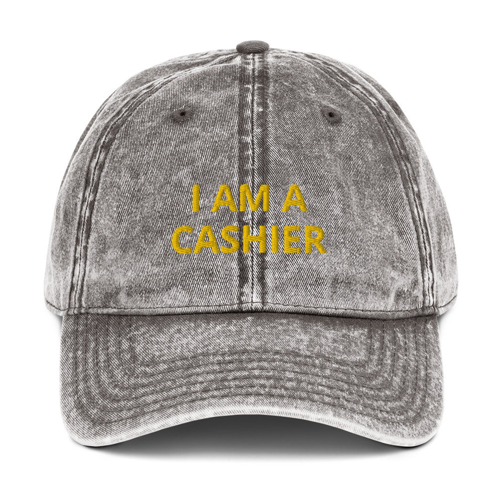 I AM A CASHIER Vintage Cotton Twill Cap Professional Retail Embroidered ...