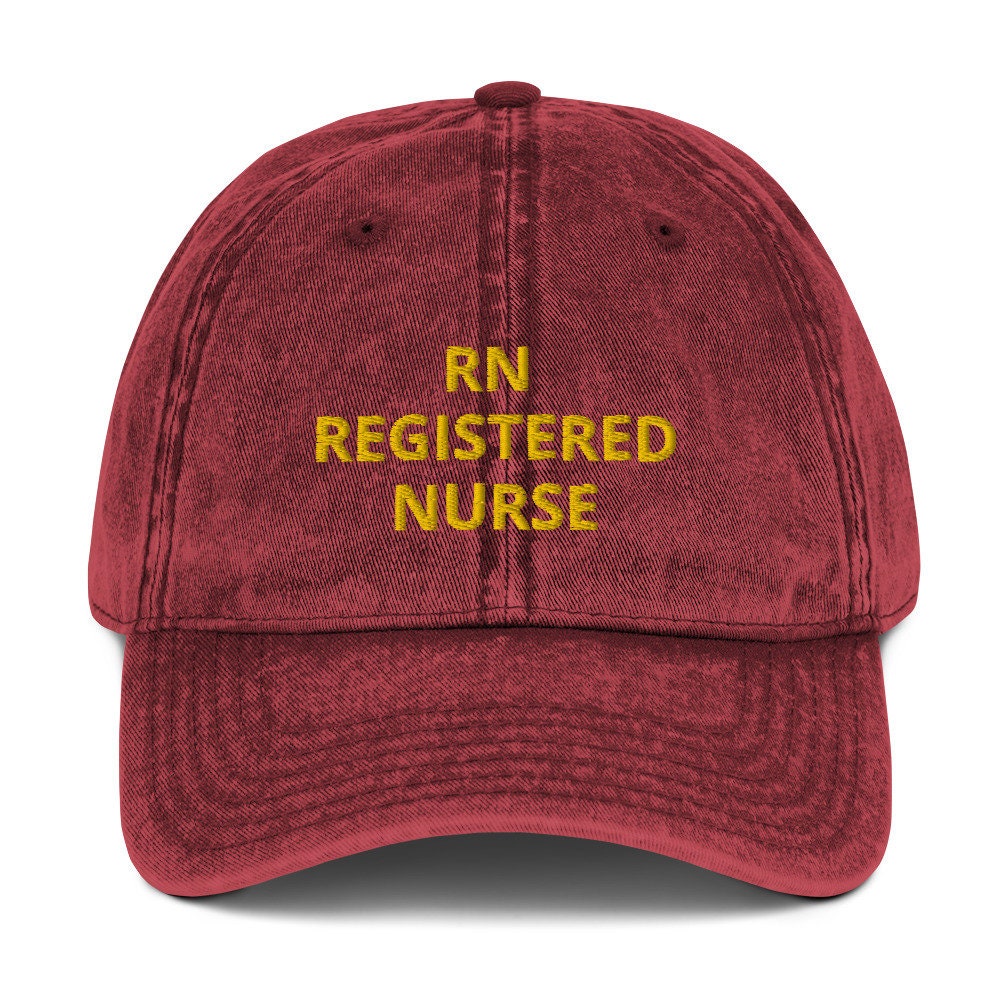 RN REGISTERED NURSE Vintage Cotton Twill Cap Custom Caps for Men Custom ...