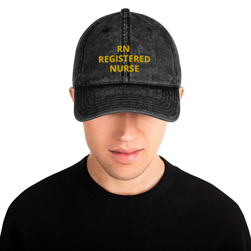 RN REGISTERED NURSE Vintage Cotton Twill Cap Custom Caps for Men Custom ...