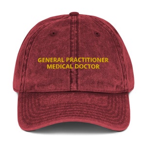 GENERAL PRACTITIONER MEDICAL Doctor Vintage Cotton Twill Cap ...