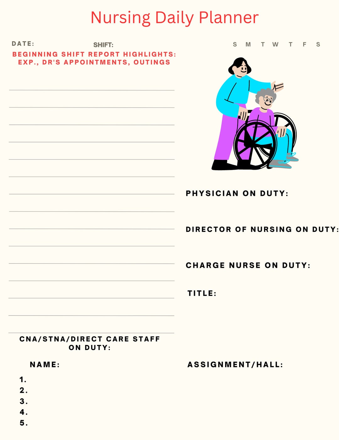 Nursing Daily Planner, Highlights Sheet, Nurse Labs for the Day, Covid ...