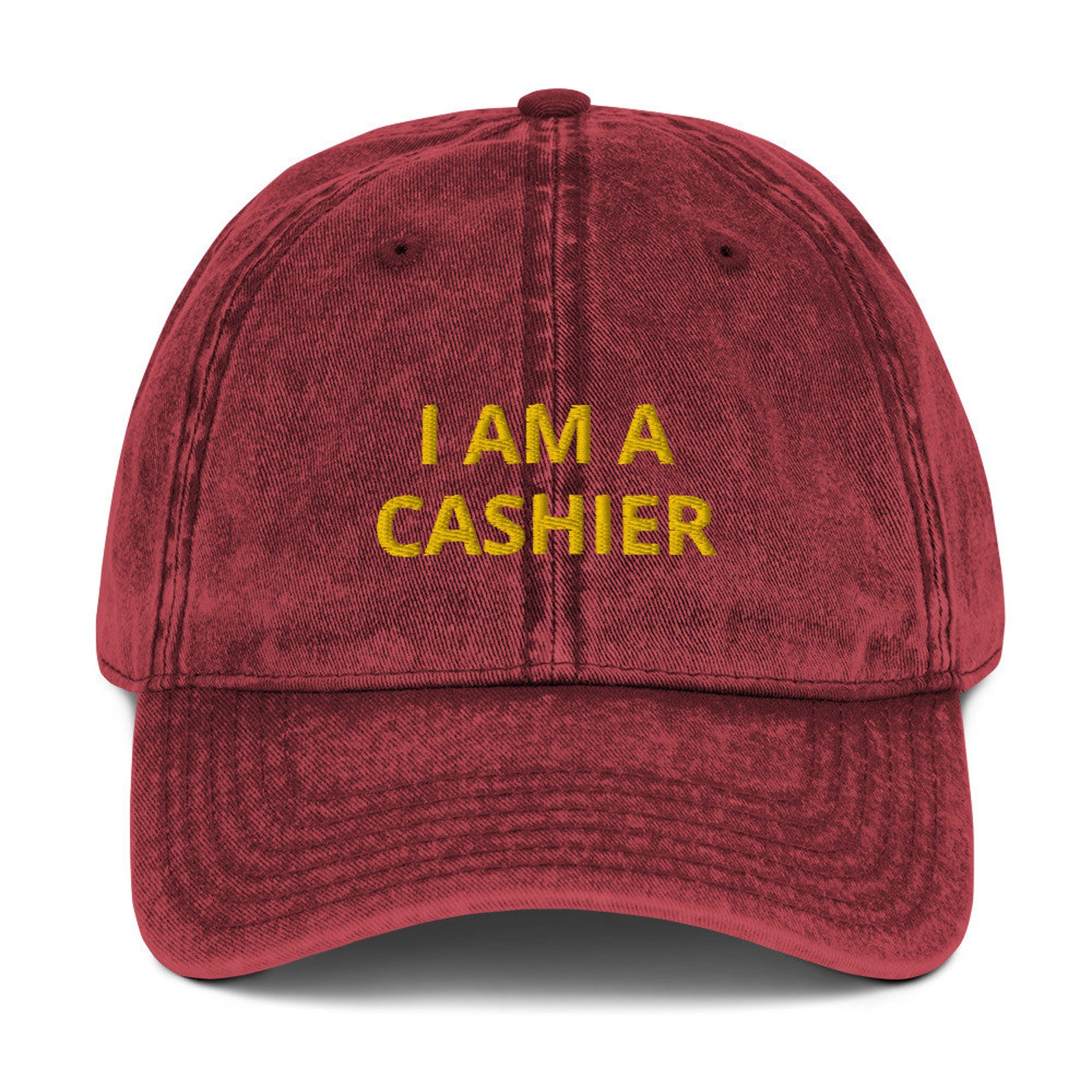 I AM A CASHIER Vintage Cotton Twill Cap Professional Retail Embroidered ...