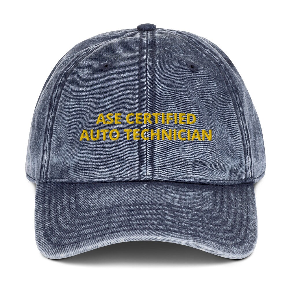 ASE CERTIFIED AUTO Technician Professional Vintage Cotton Twill Cap Old ...