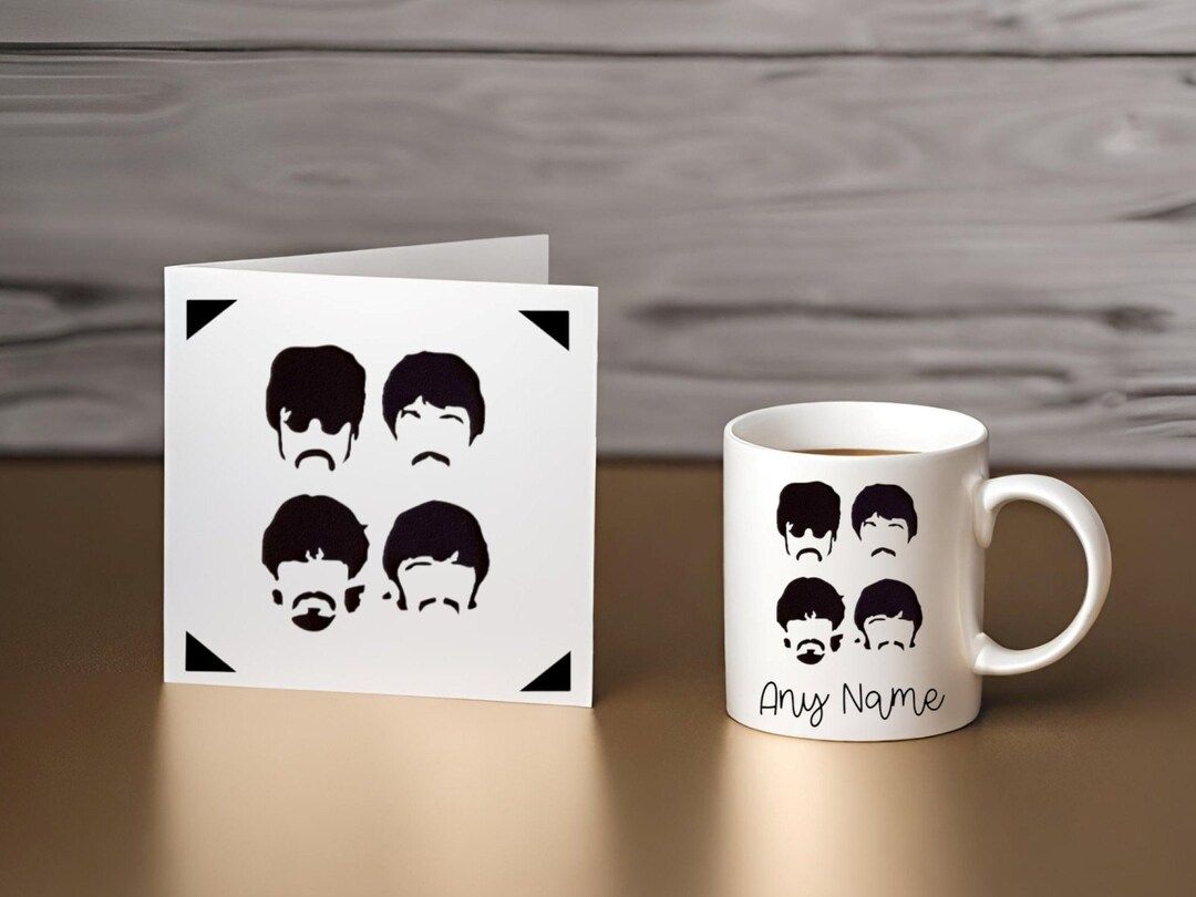 Beatles Cut Out Silhouette Card And/or Personalised Mug - Etsy