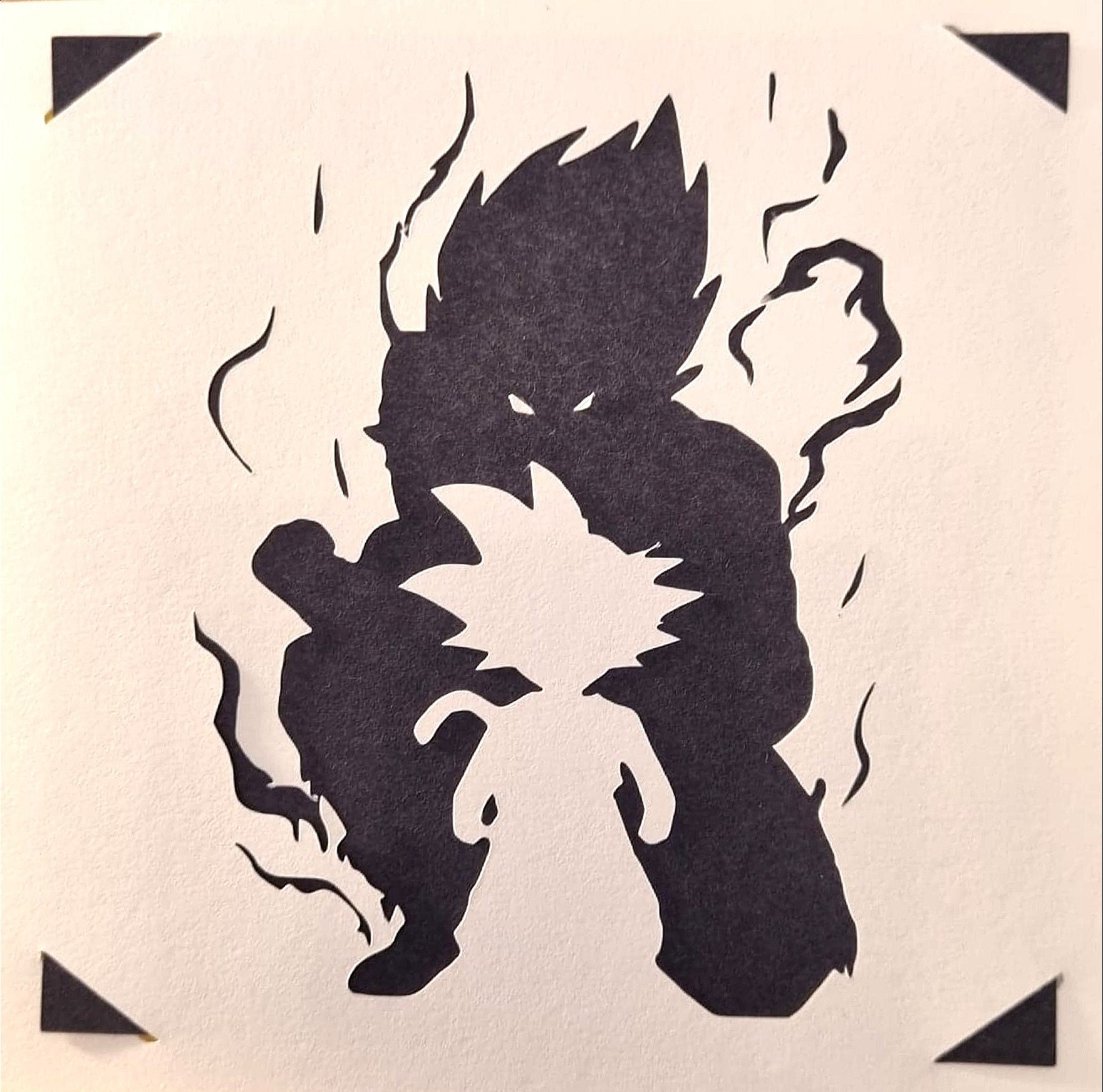 Goku Card, Dragon Ball Card Cut Out Silhouette With Layered Black Card ...