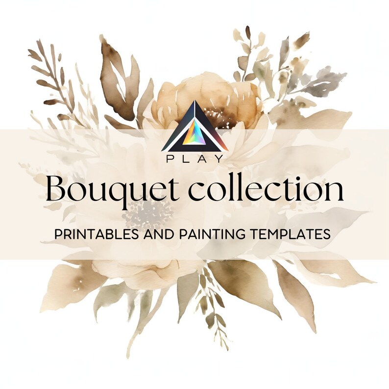 Colorful Watercolor Floral Printables & Templates Set, Floral Art ...