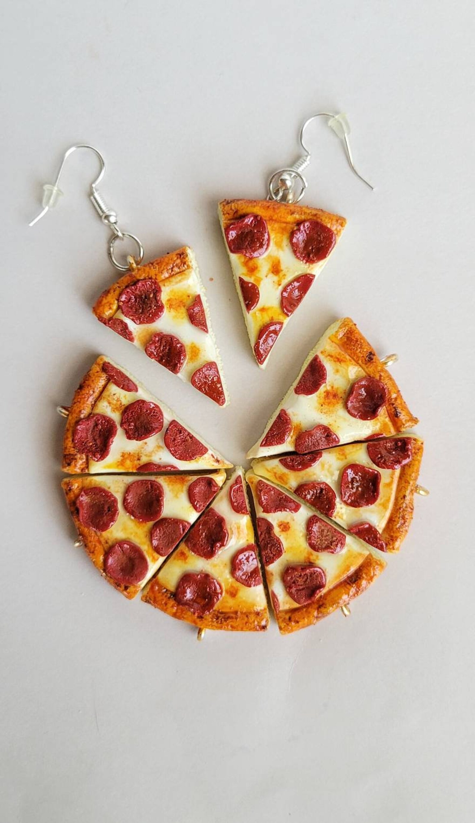Pizza Earrings Food Earrings Clay Pizza Earrings Faux Food - Etsy