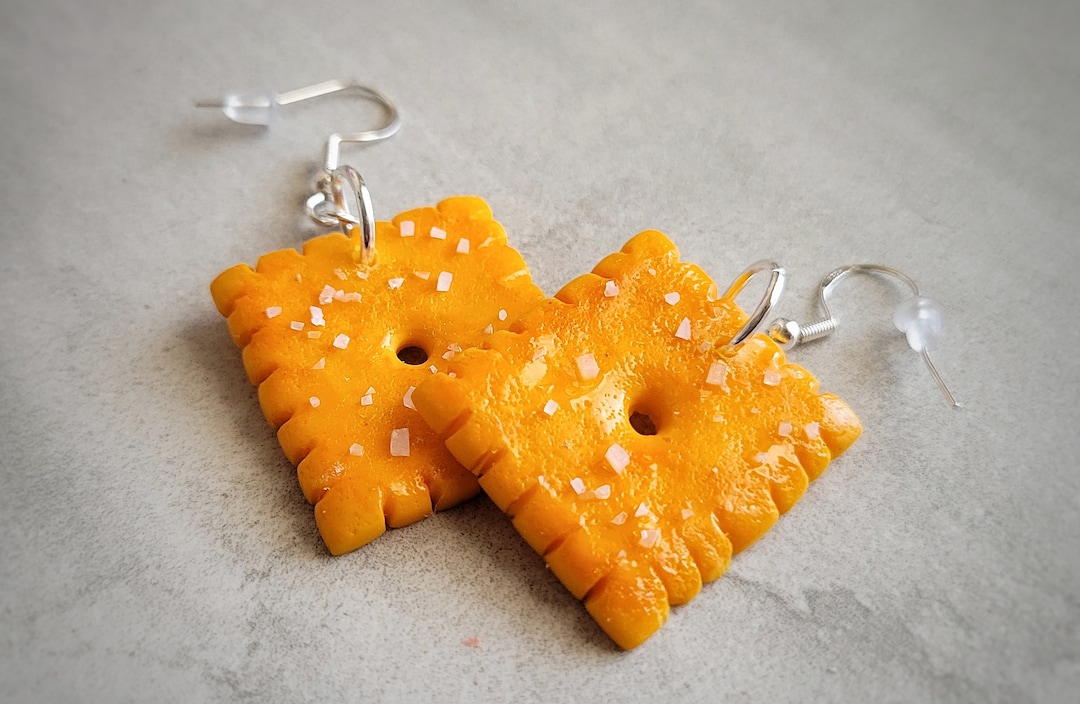 Cheese Cracker Earrings - Etsy